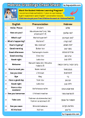 10+ Free Hebrew Cheat Sheets for Beginners PDF Downloads
