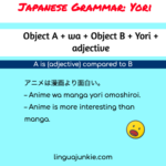 How to use the Yori Japanese Grammar Rule: 7+ Variations